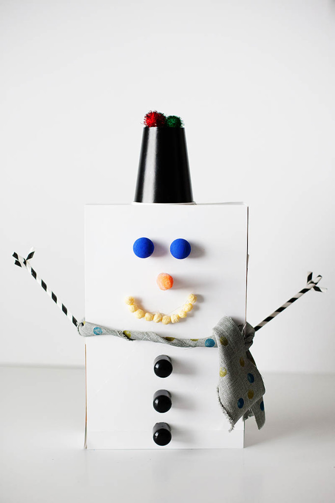 Recycled Cereal Box Snowman · Kix Cereal