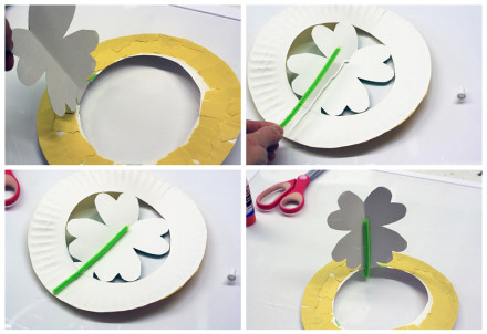 Four Leaf Clover Paper Plate Crown · Kix Cereal